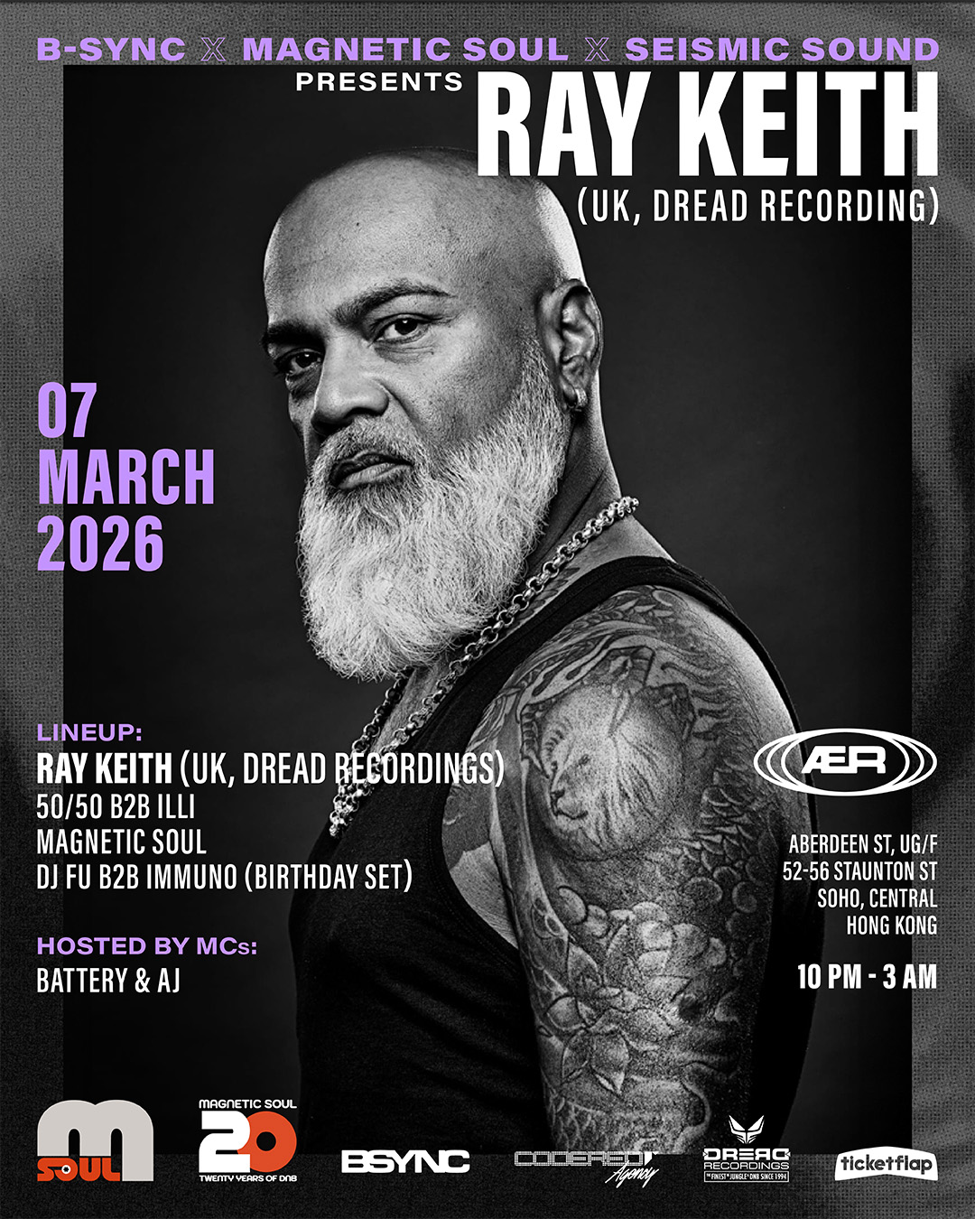 Buy B-Sync X Magnetic Soul X Seismic Sound present Ray Keith on Sat 7 ...
